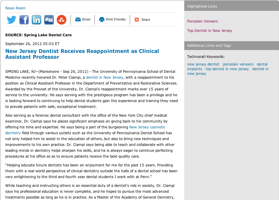 New Jersey Dentist Receives Reappointment as Clinical Assistant ...